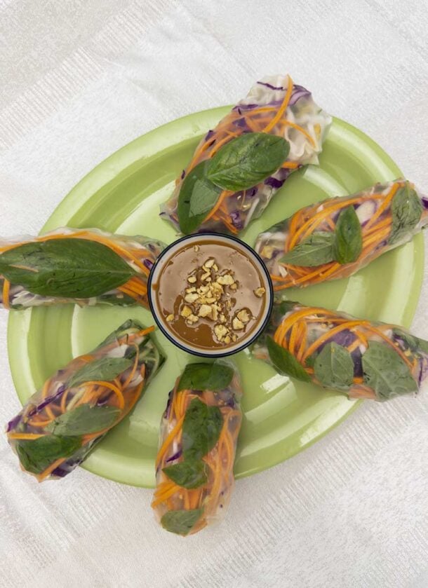 Fresh Spring Rolls with Peanut Sauce Recipe - Urban Mamaz